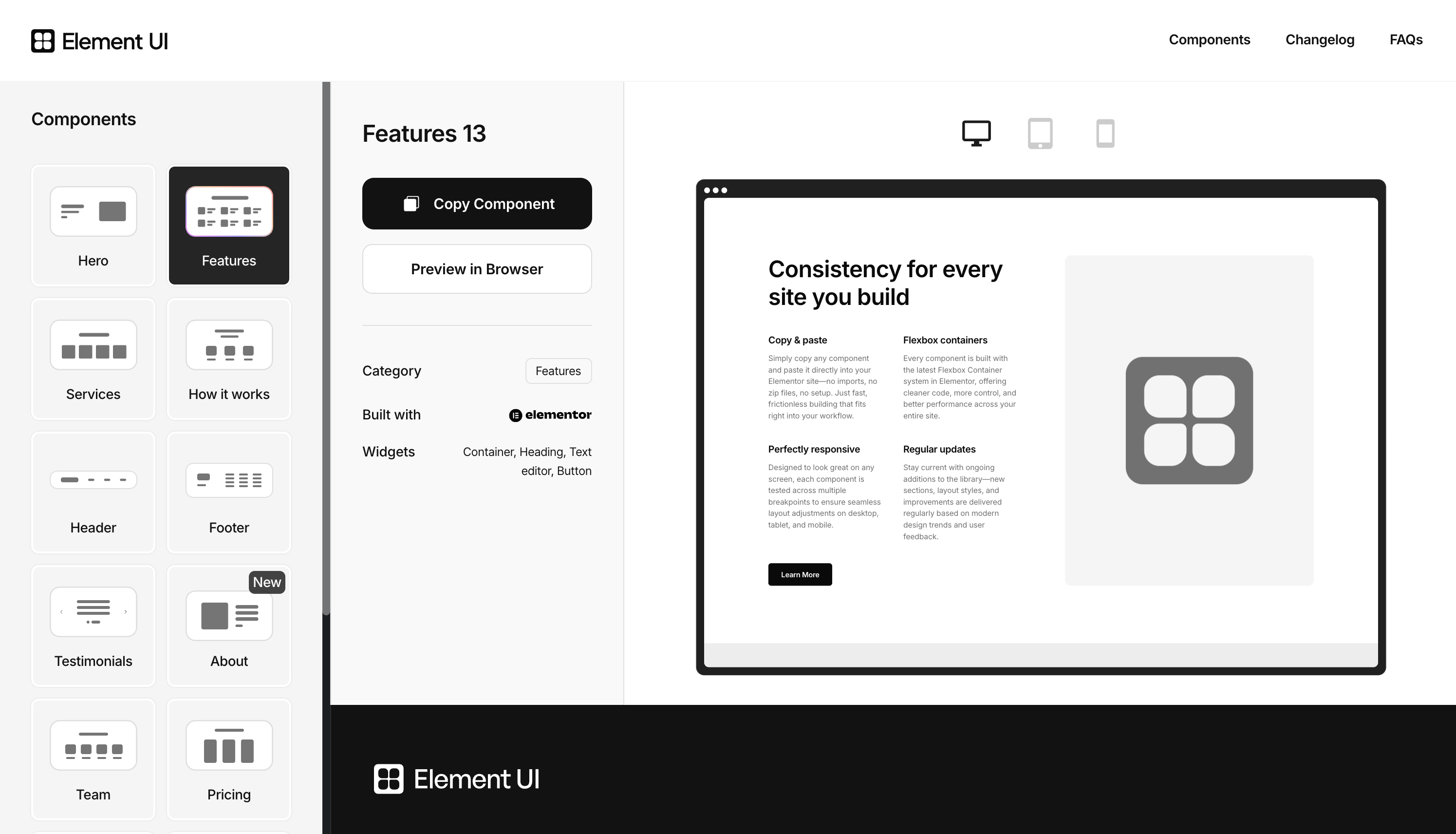 Element UI – Free component library for Elementor | What Launched Today